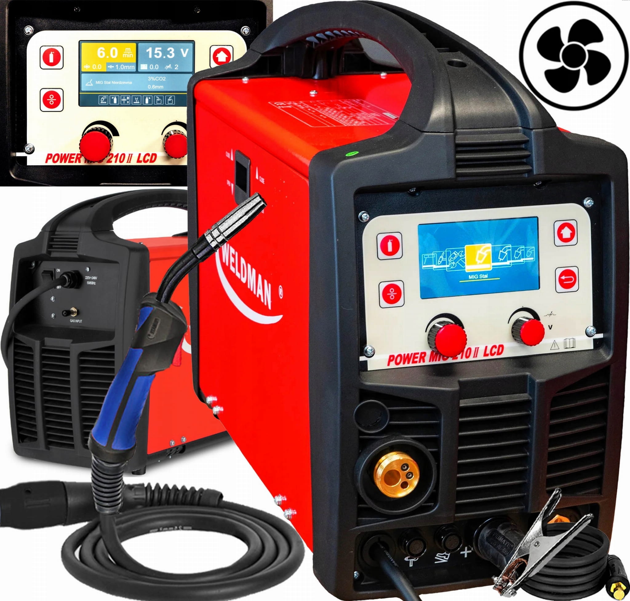 SPAWARKA INWERTOROWA MIGOMAT PÓŁAUTOMAT WELDMAN POWER MIG 210 LCD ...